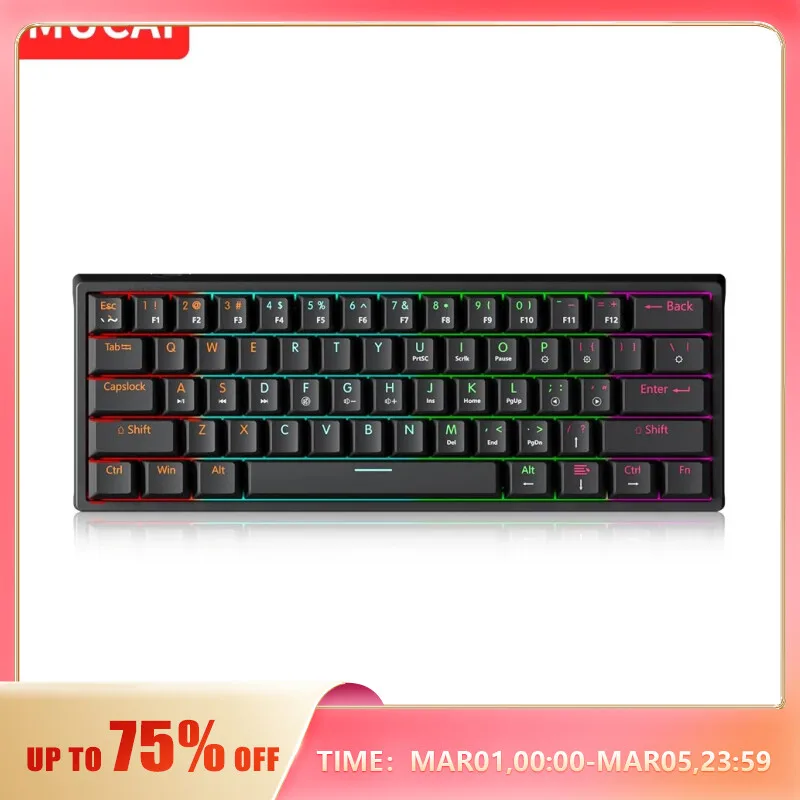 MUCAI-MK61-USB-Gaming-Mechanical-Keyboard-Red-Switch-61-Keys-Wired ...