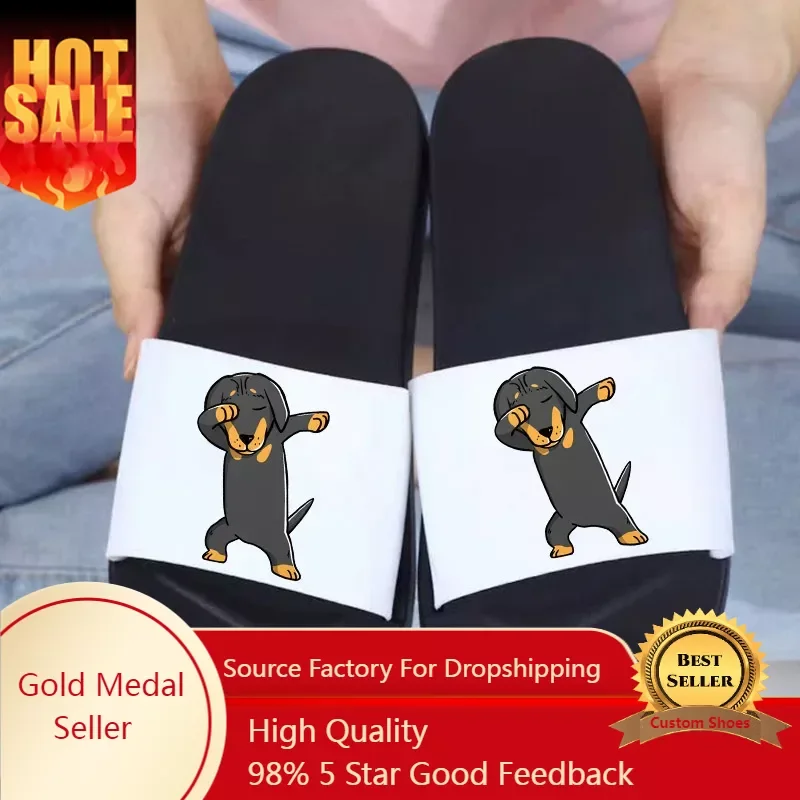 Dachshund-dog-cartoon-Women-Slippers-Summer-Soft-EVA-Couples-Indoor ...