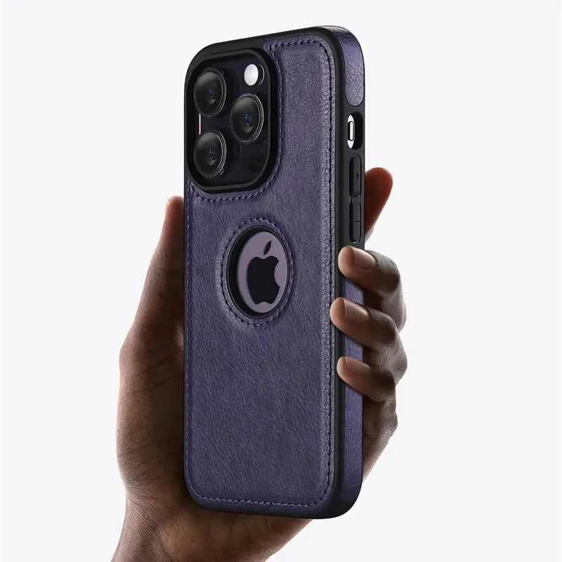 Luxury PU Leather Shockproof Business Phone Case with Cowhide Design ...