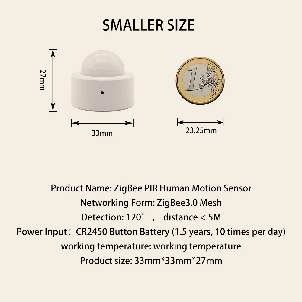 ZigBee Motion Sensor PIR IR Automation Human Body Infrared Detector ...