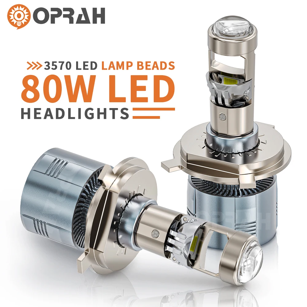 Oprah New H4 LED Headlight Mini Lens Projector H7 H8 H9 H11 9005/HB3 9006/HB4 9012/HIR2 Canbus ...