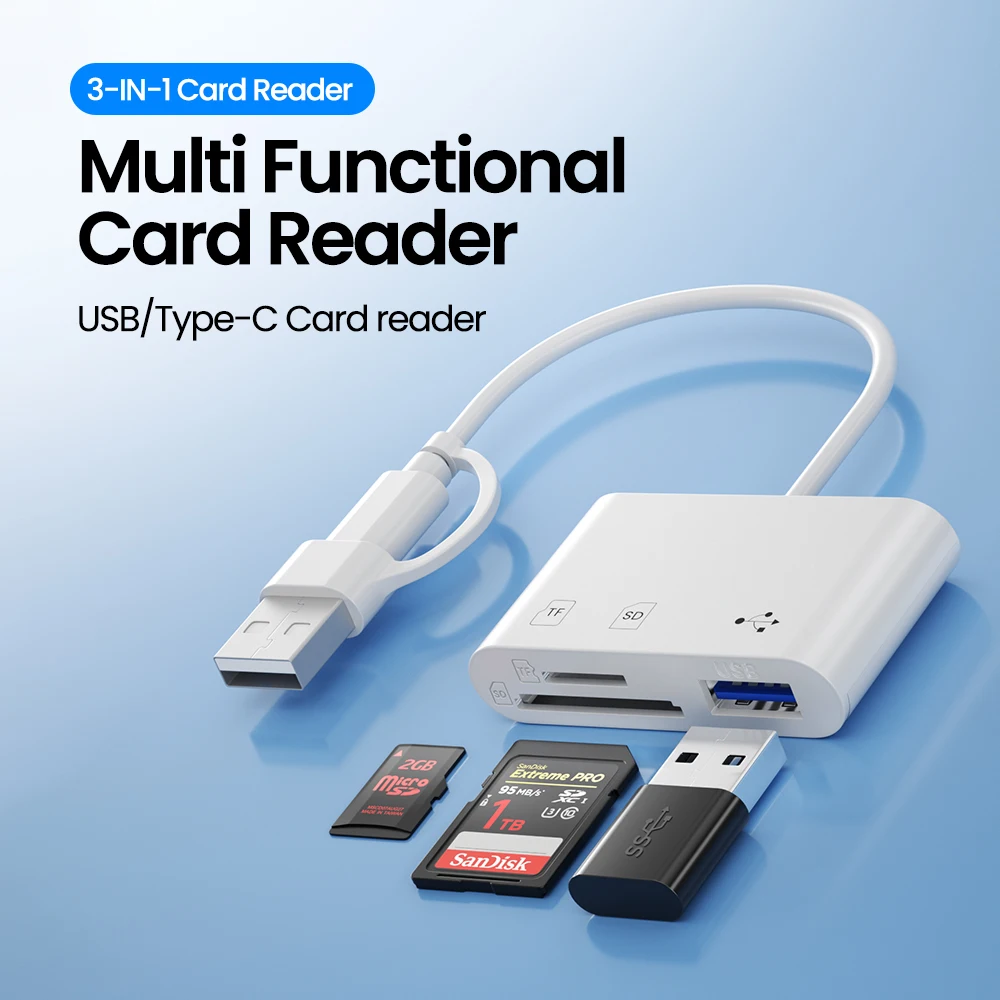 Type-C+USB dual connector three in one multifunctional card reader TF ...