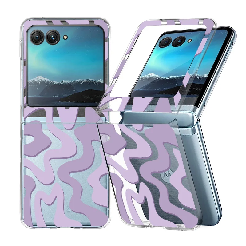 Stripe Pattern Shockproof Clear Folding Phone Case - Slim Transparent ...