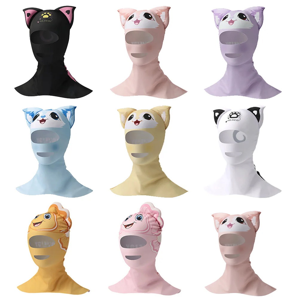 Swiming Diving Facekini UV Sun Protection Full Face Mask Head Neck ...