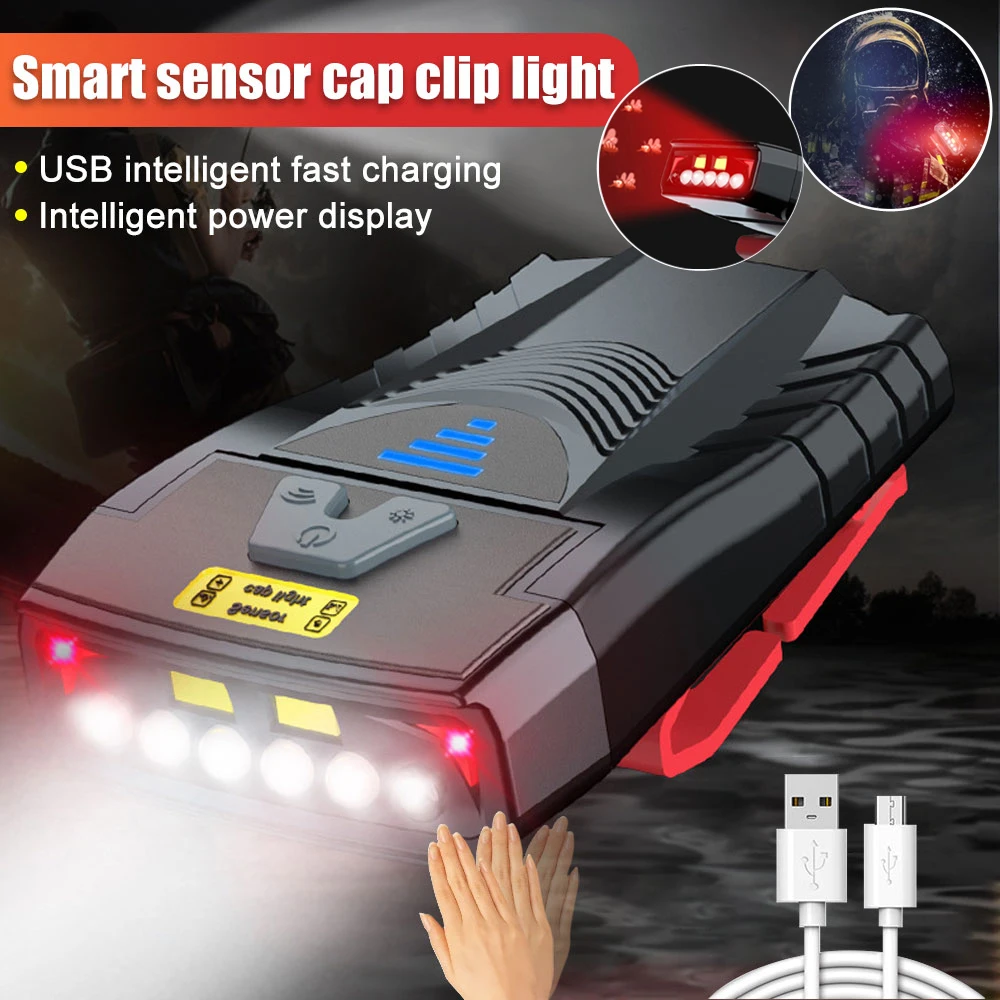 10W-2000mah-Motion-Sensor-Headlight-USB-Rechargeable-Induction-Hat-Clip-Cap-Light-Mini-Fishing ...
