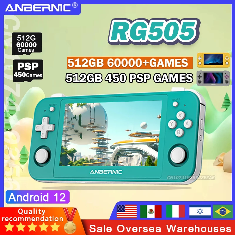 Anbernic-RG505-Handheld-Game-Console-Sistema-Android-12-4-95-OLED-Touch ...
