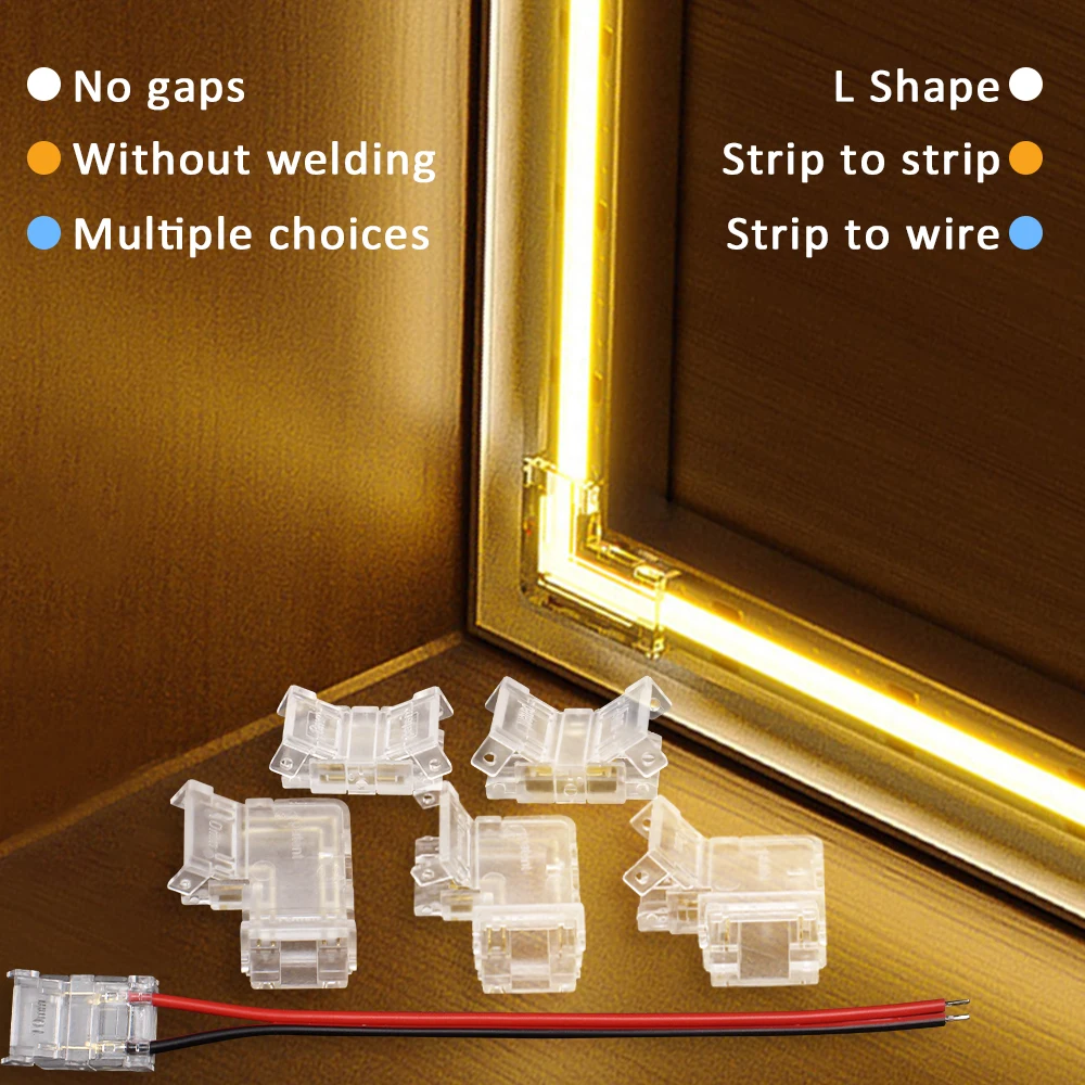 Solderless-LED-Connector-2-Pin-5mm-8mm-10mm-Strip-to-Strip-Power-Wire ...
