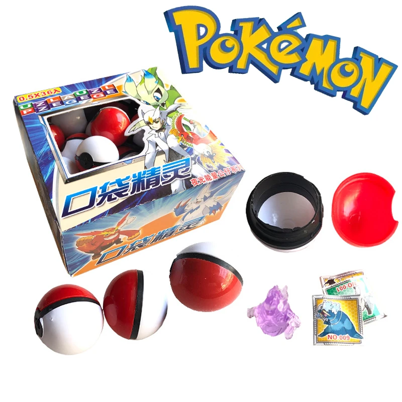 36PCS Poke Ball Anime Pokemon Hobby Pikachu Capsule Toys Luminous ...