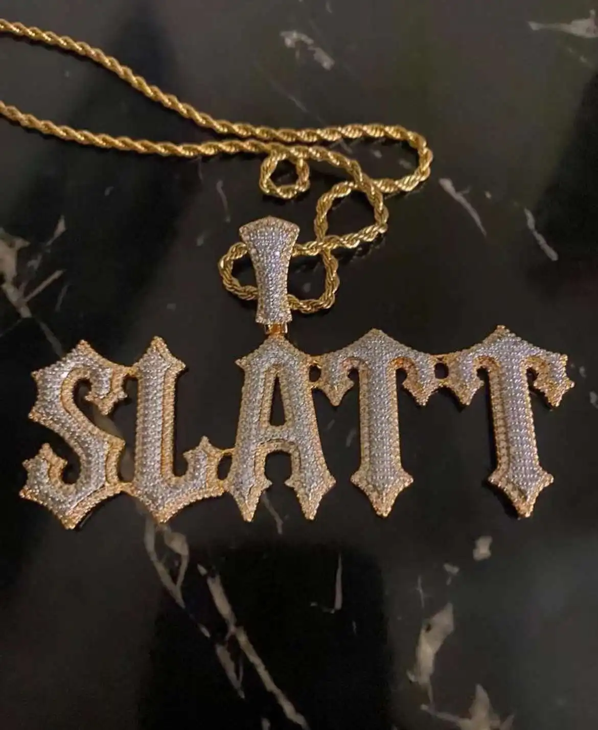 Prong-Setting-Bubble-Letter-Jewelry-Customized-Name-Necklace-Women-Iced ...