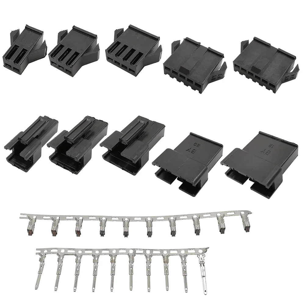 10Sets-2-54mm-Pitch-2-3-4-5-6Pin-SM-Female-and-Male-Wire-Connector ...