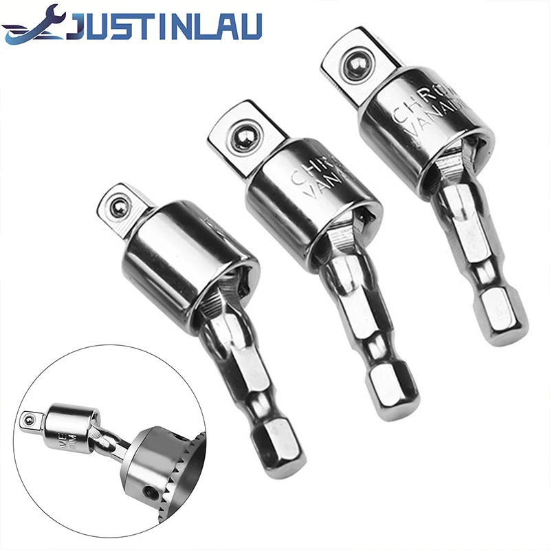 Electric-Drill-Socket-Adapter-Socket-Wrench-Set-Hexagon-Shank-Square ...