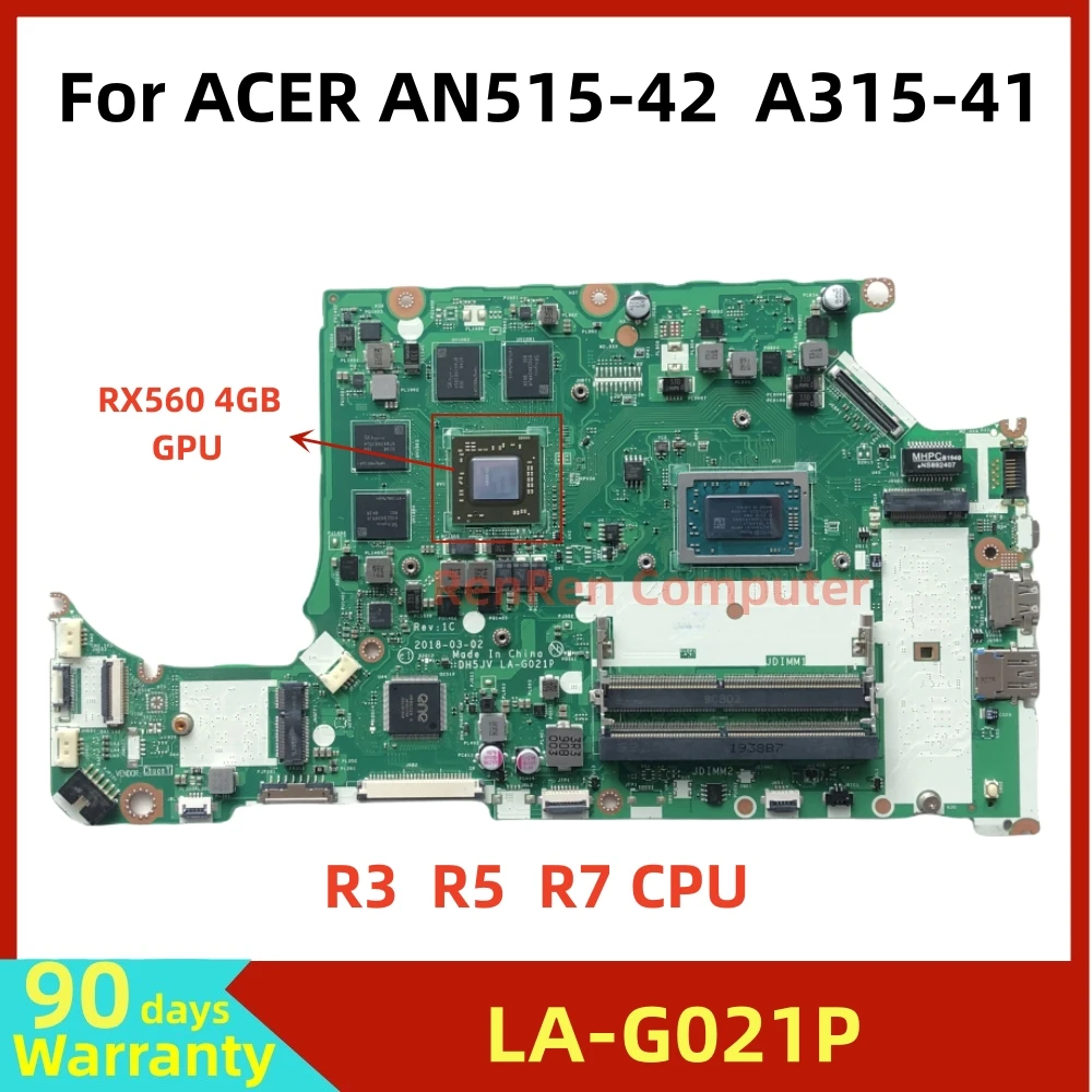 DH5JV-LA-G021P-For-ACER-AN515-42-A315-41-Laptop-Motherboard-DDR4-With ...
