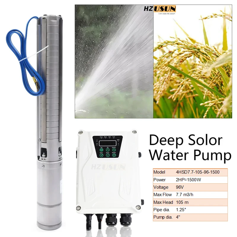 4-1500W-Farming-DC-Submersible-Solar-Water-Pump-Stainless-Steel-With ...