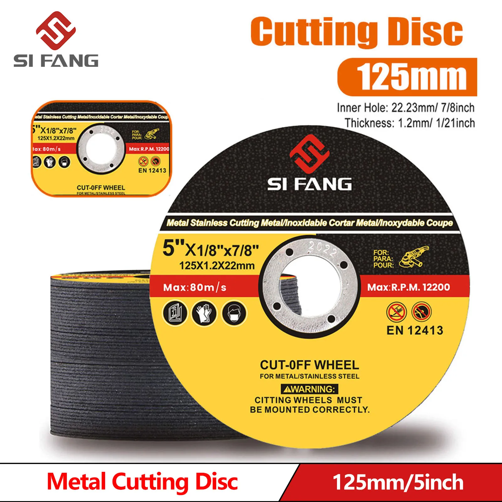 10PCS Metal Cutting Disc 5" Fiber Cutter Reinforced Resin Circular Saw ...