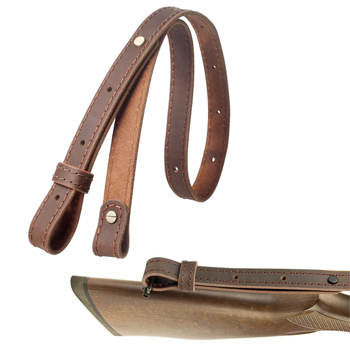 Genuine-Leather-Gun-Sling-Rifle-Slings-Tactical-Strap-for-Shotgun ...