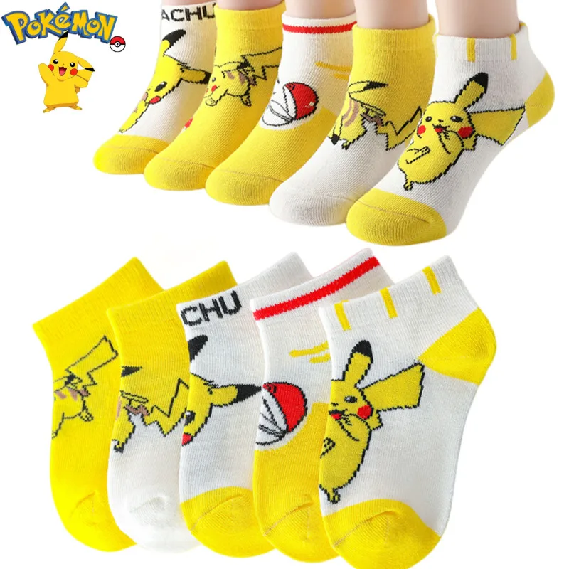 5Pairs Pokemon Pikachu Cartoon Children's Socks Baby Boy Pokemon ...