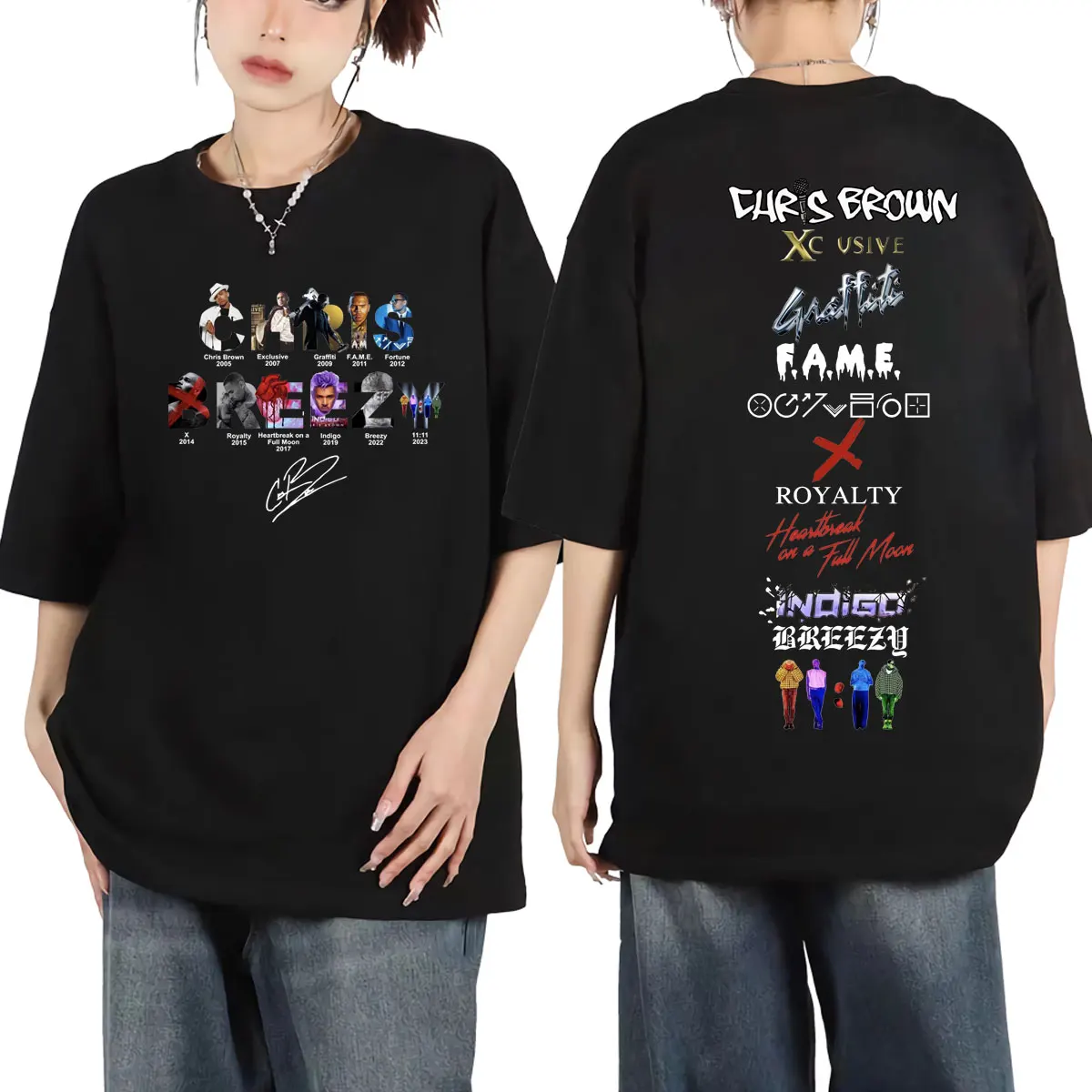 Rapper-Chris-Brown-11-11-Album-Graphic-T-Shirts-Harajuku-Hip-Hop-Rap ...