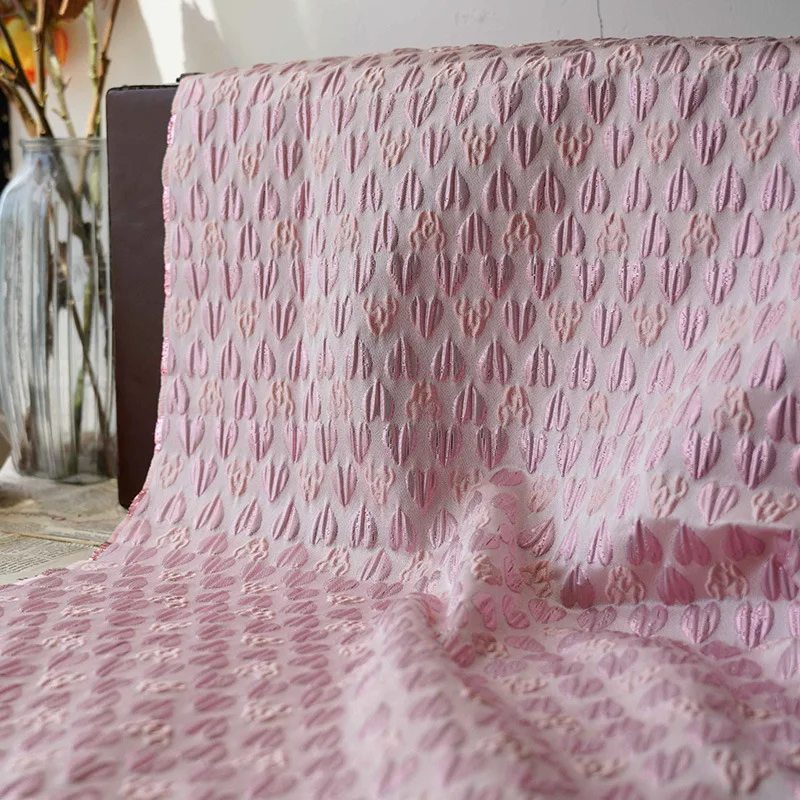 Pink-Heart-Embossed-Bubble-Fabric-Spring-and-Summer-Women-s-Tutu-Skirt ...