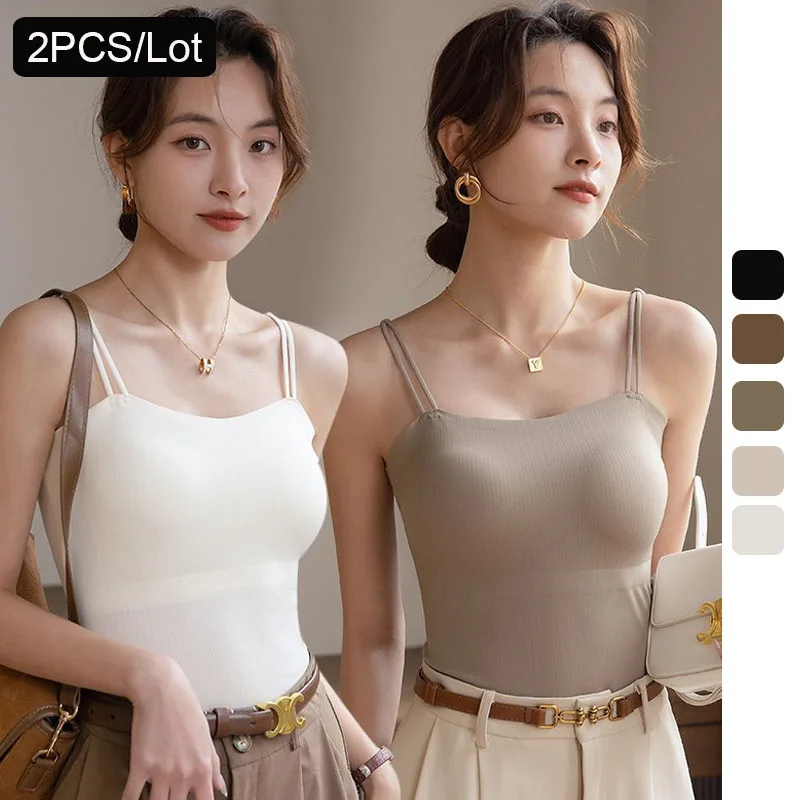 2PCS-Lot-Beauty-Back-Sling-Camis-Top-with-Chest-Pad-Fixed-Cup-Inner ...