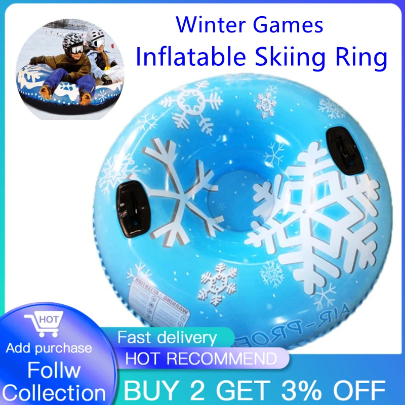 Snow-Ski-Ring-Inflatable-Skiing-Tube-For-Adults-Heavy-Duty-Snow-Sled ...