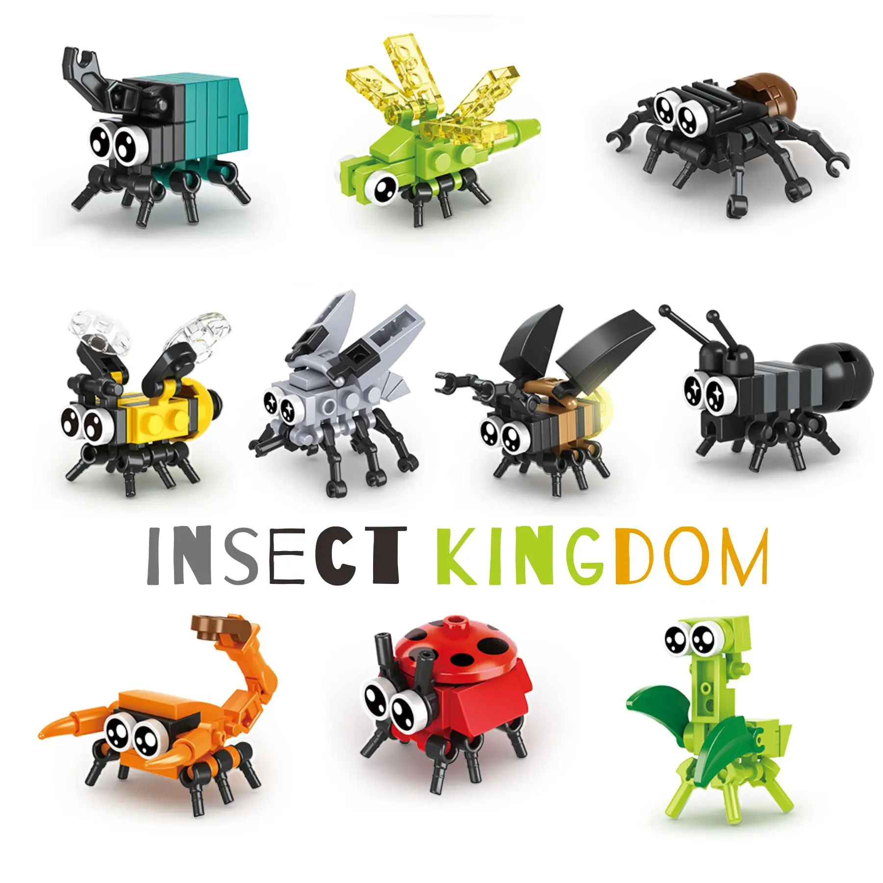 10Pcs-Small-Insect-Assembly-Block-Animal-Insect-Puzzle-Education-Toys ...