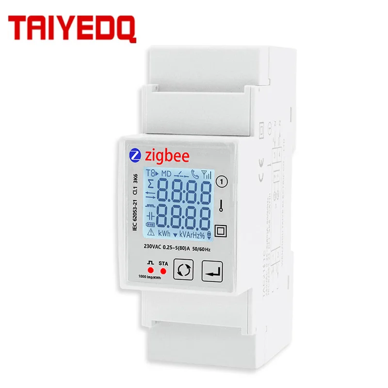 Zigbee-Electric-Energy-Meter-Single-Phase-Tuya-Din-Rail-Power-Monitor ...