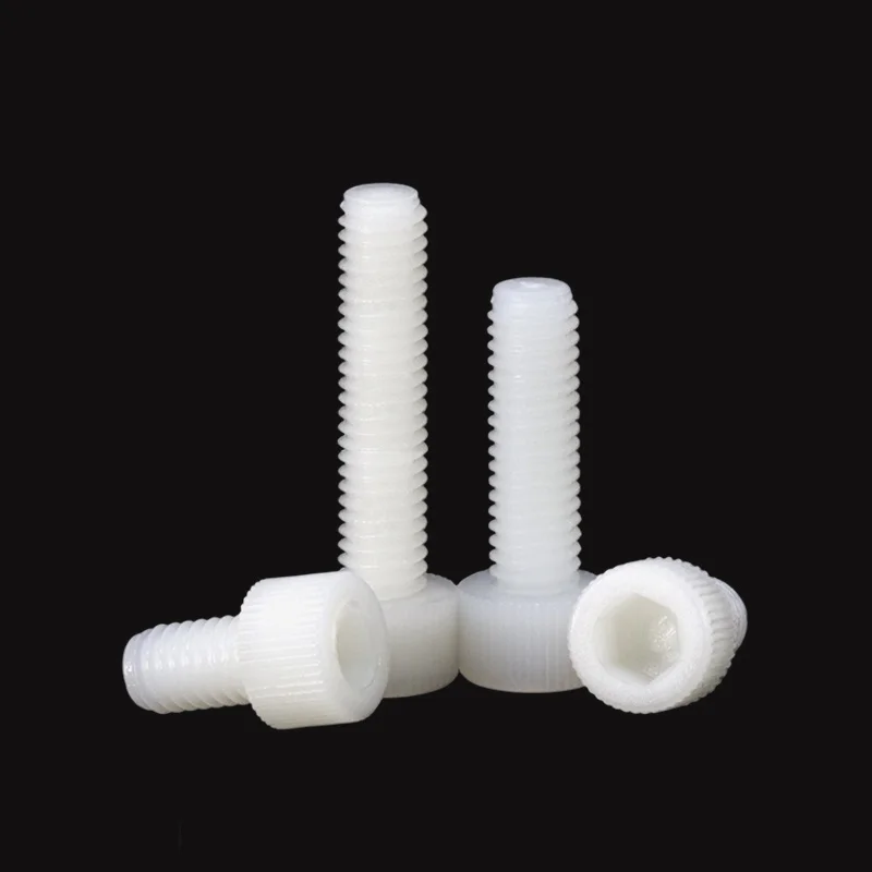 10/ 50pcs Plastic Nylon Socket Cap Screws White Hex Head Allen Bolts ...