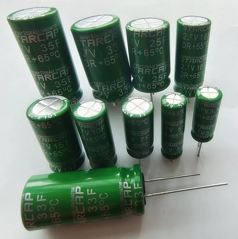 2.7V/3/3.3/5/7F/10F/15/18F/25F/33/35F/100F super capacitor