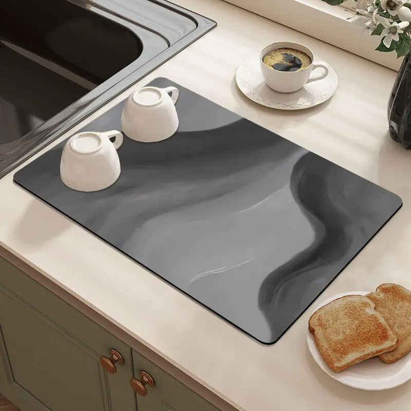Drain-Pad-Diatomite-Kitchen-Mat-Absorbent-Dish-Drainer-Rug-Tableware ...