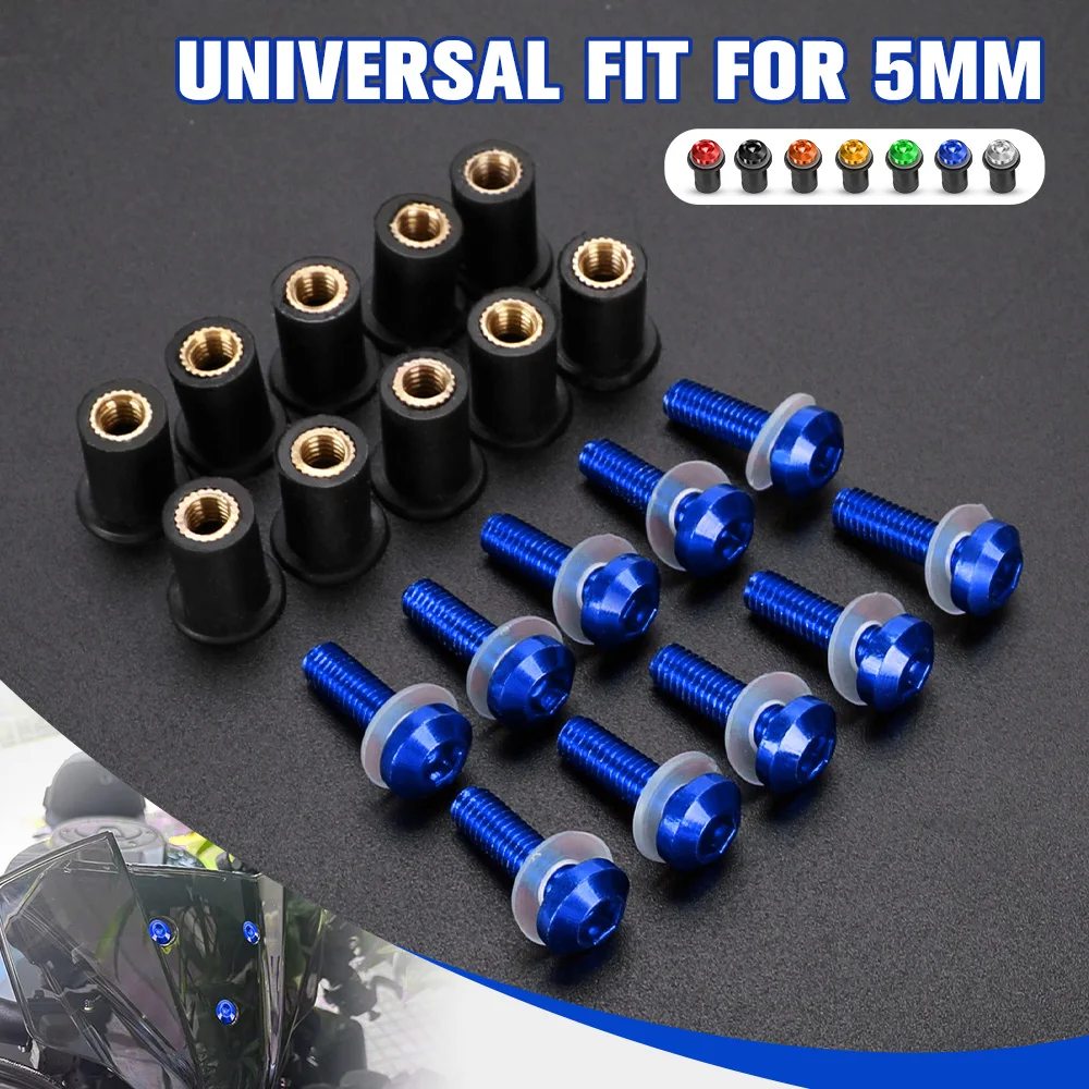 10 PCS M5 Windscreen Windshield Wind Deflectors Bolts For YAMAHA TRACER ...