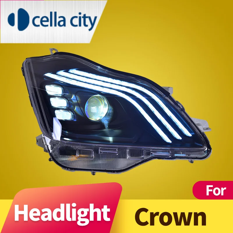 Headlight-Assembly-For-Toyota-Crown-S180-Full-LED-Light-Source-LED-DRL ...