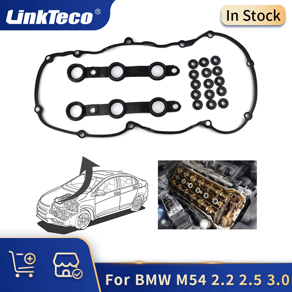 Engine Parts Valve Cover Gasket Set Seals Ring Fit 00-10 M54 B22 B25 ...