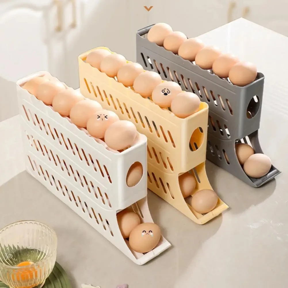 Refrigerator-Egg-Storage-Box-Automatic-Scrolling-Egg-Holder-Kitchen ...