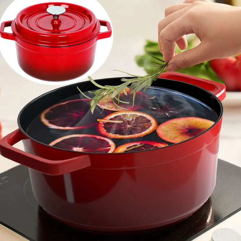 Enameled-Dutch-Oven-Cast-Iron-Casserole-Pots-Bread-Baking-Pot-with-Lids ...