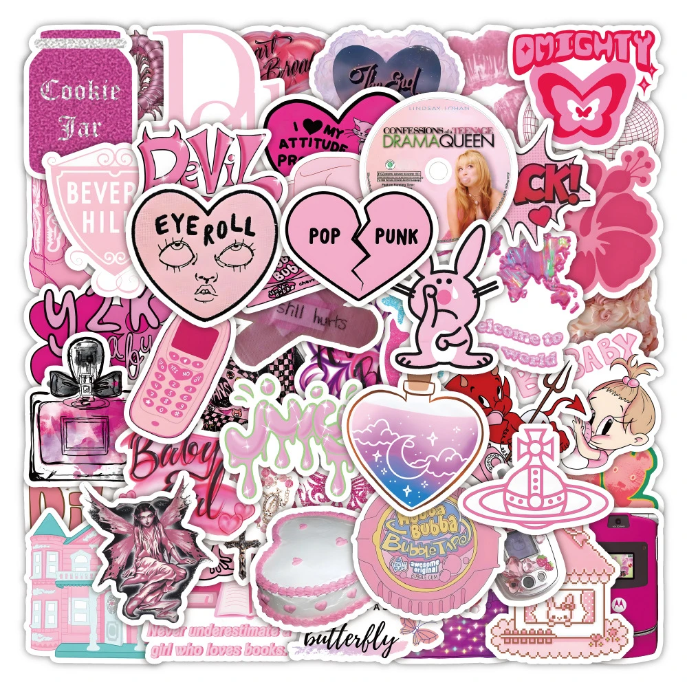 10 30 50pcs Kawaii Y2k Aesthetics Punk Stickers Decals Laptop Suitcase