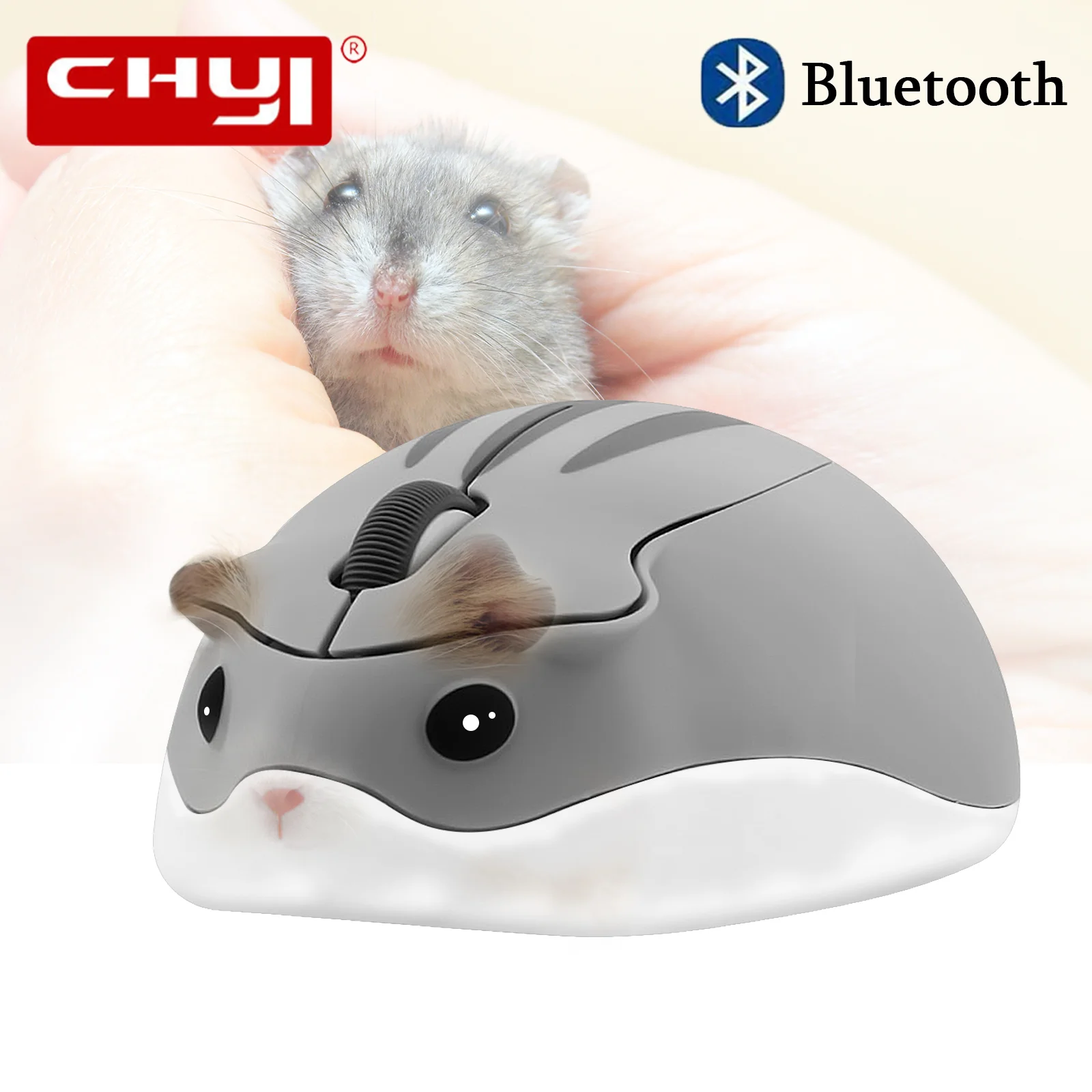 CHYI-Cute Cartoon Hamster Mouse, Mouse sem fio Bluetooth, Jogos 3D, USB ...