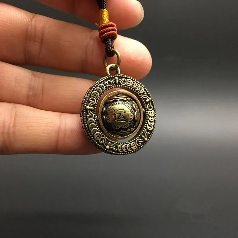 Pure-Brass-Turn-good-luck-Key-Chain-Pendant-Jewelry-Retro-Metal-Lucky ...