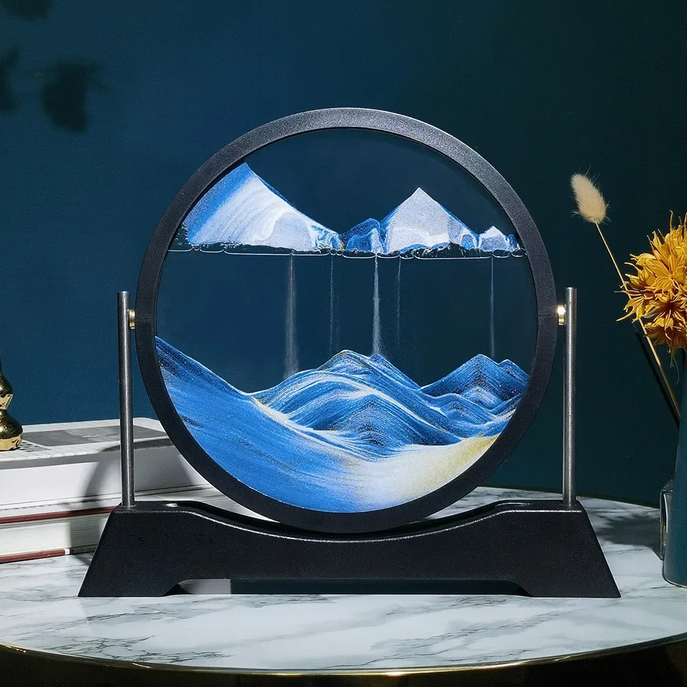 Creative-Moving-Sand-Art-Rotatable-Flowing-Sand-Painting-Round-Glass-3D ...