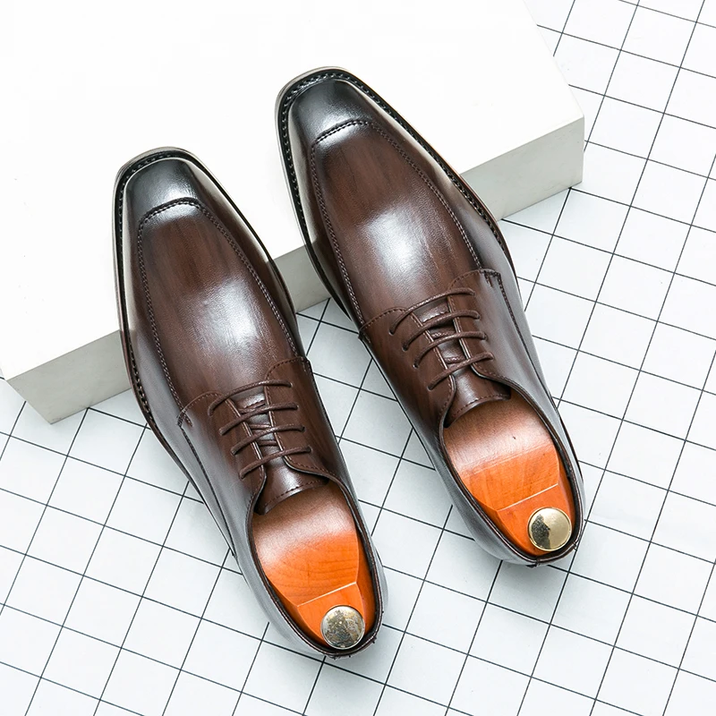 Fashion Dress Shoes Men Lace Up Business Social Shoe Male Plus Size 36 ...