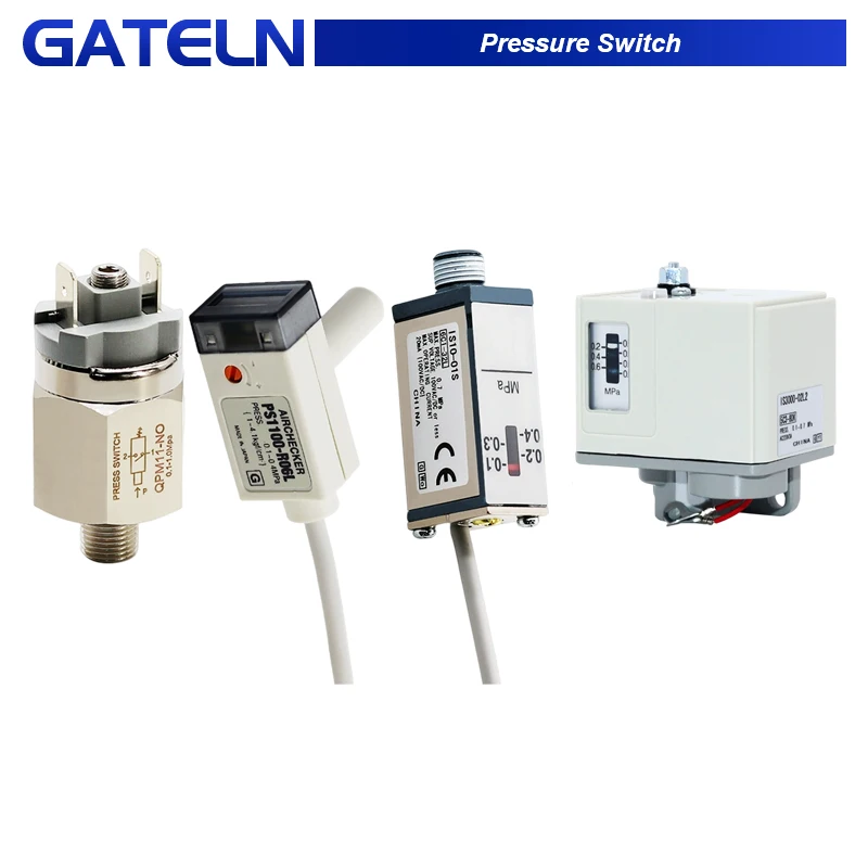 1/4'' Swtich Adjustable QPM11 NC / QPM11 NO Air Pressure Switch Wire ...