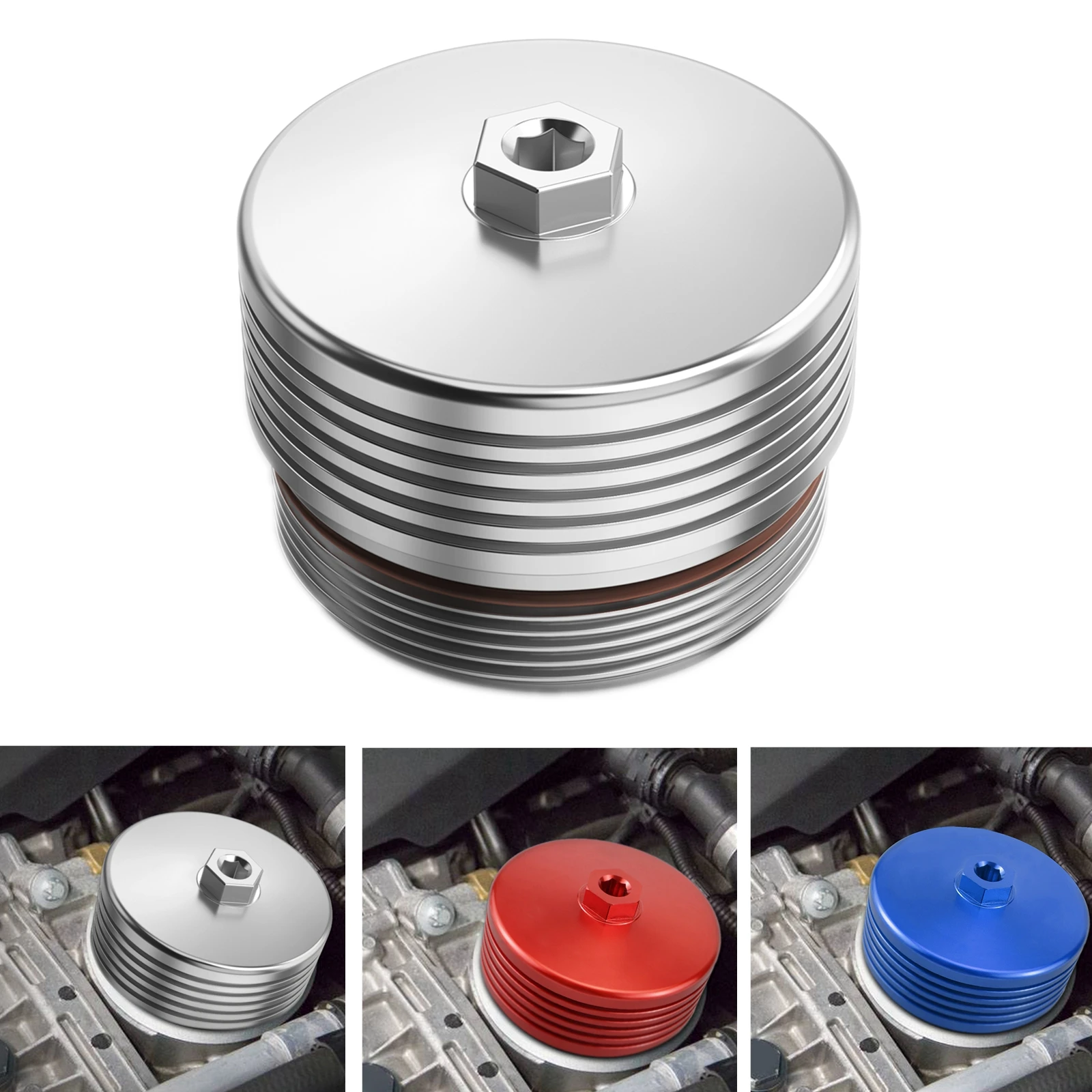 Aluminum-Oil-Filter-Housing-Cap-w-Seal-O-ring-For-BMW-E60-E88-E90-E91 ...