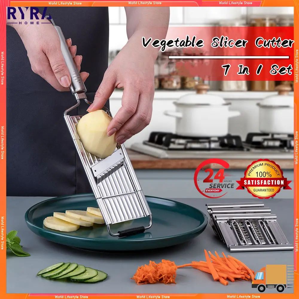 3-7Pcs-Edelstahl-Shredder-Cutter-Reibe-Slicer-Multifunktions-Gem-se ...