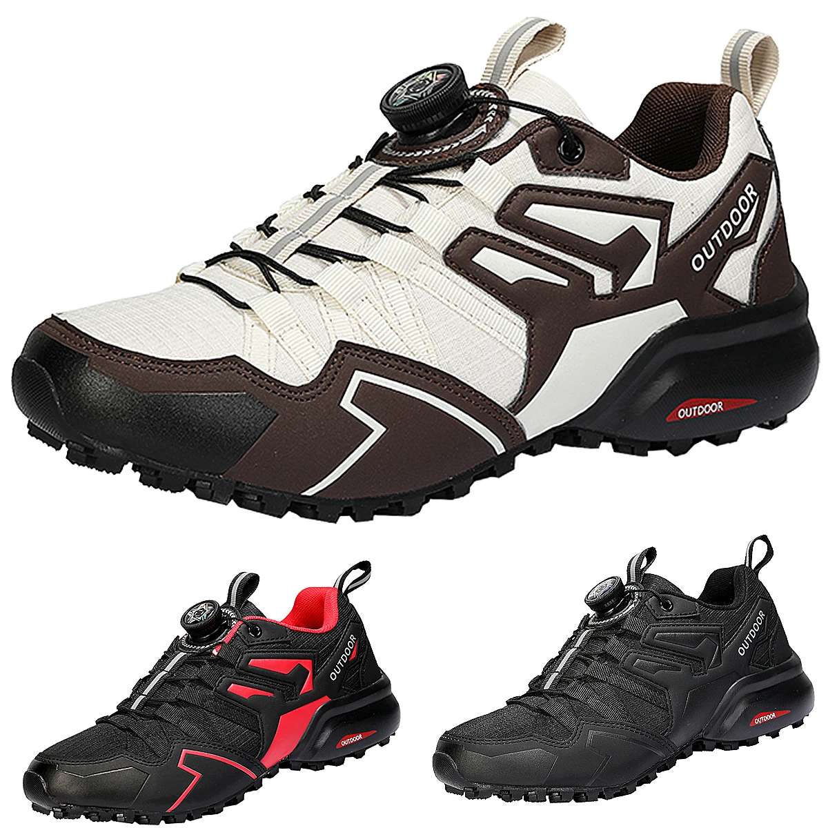 Men's Breathable Outdoor Adventure Shoes - 41 (Black)
