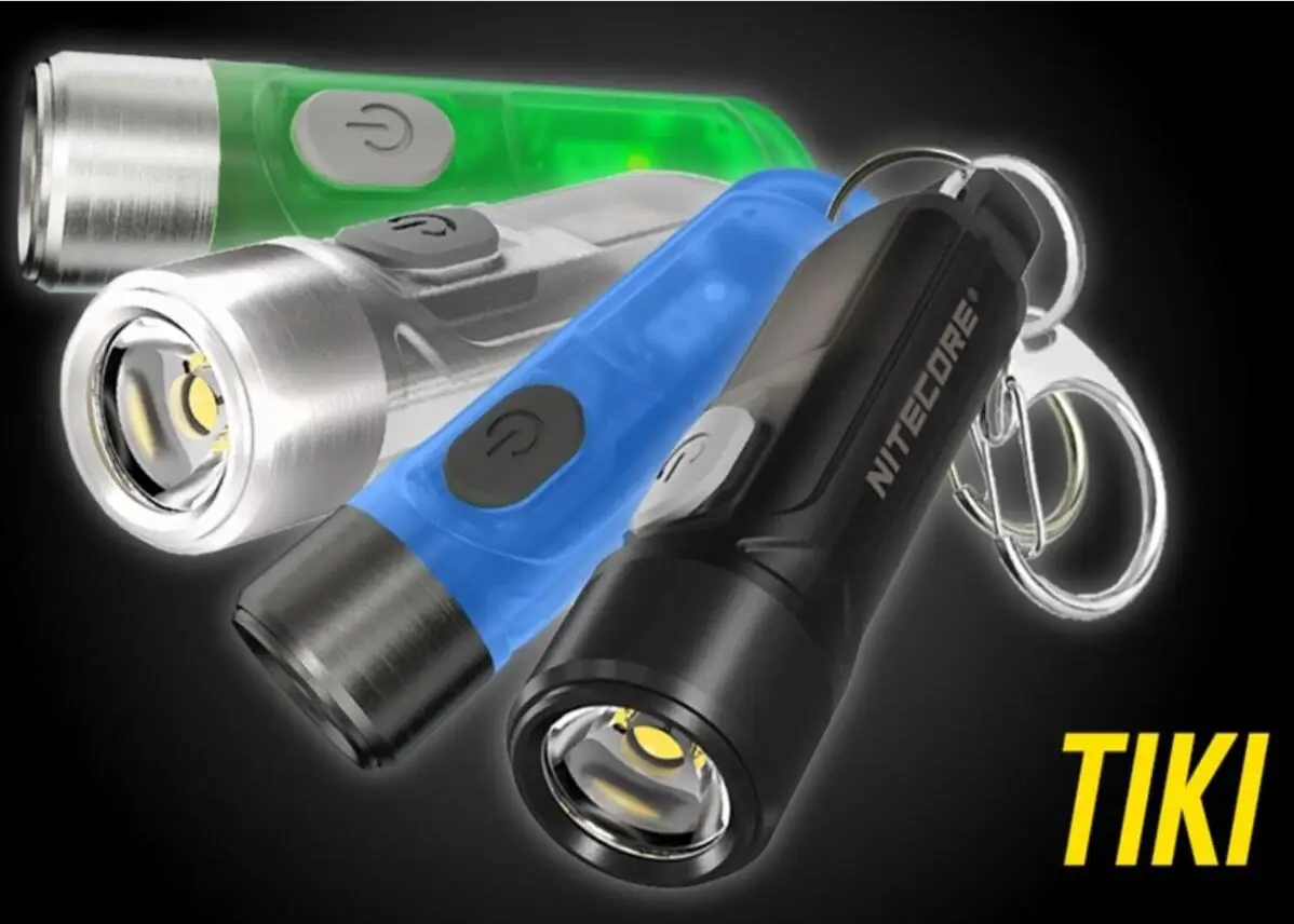 NITECORE TIKI LE UV GITD 블루 손전등 키체인 조명, 300 루멘, 미니 미래형 슈퍼 브라이트, USB 충전식 ...