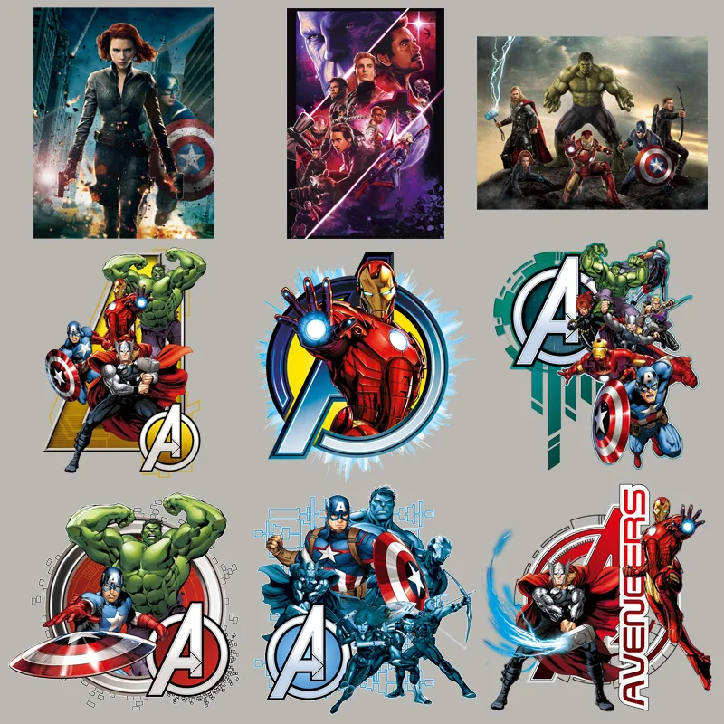 Disney Marvel superhero Spiderman Iron Man hulk Cartoon Iron on Heat ...