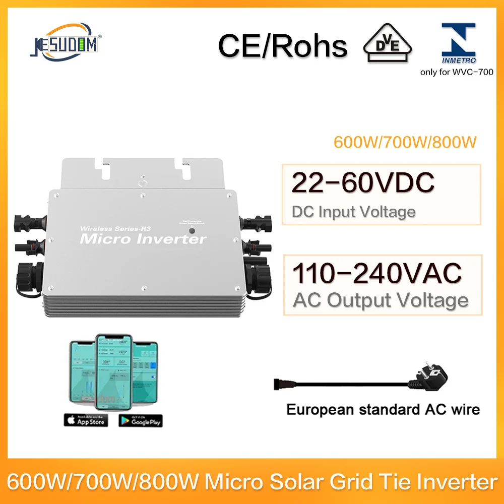 Smart Micro Inverter WVC 600W/700W/800W With Wifi And M AC Wire Remote ...