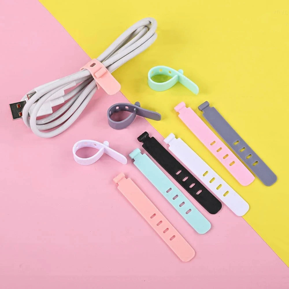 Cable Organizer Silicone Wire Binding Data Cable Tie Management Bobbin ...
