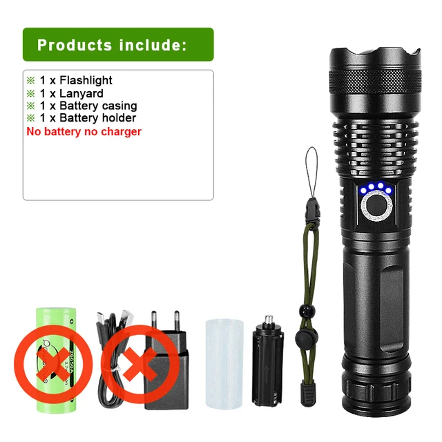 Super XHP360 LED Powerful Flashlight USB Recharge Flash Light 26650 ...