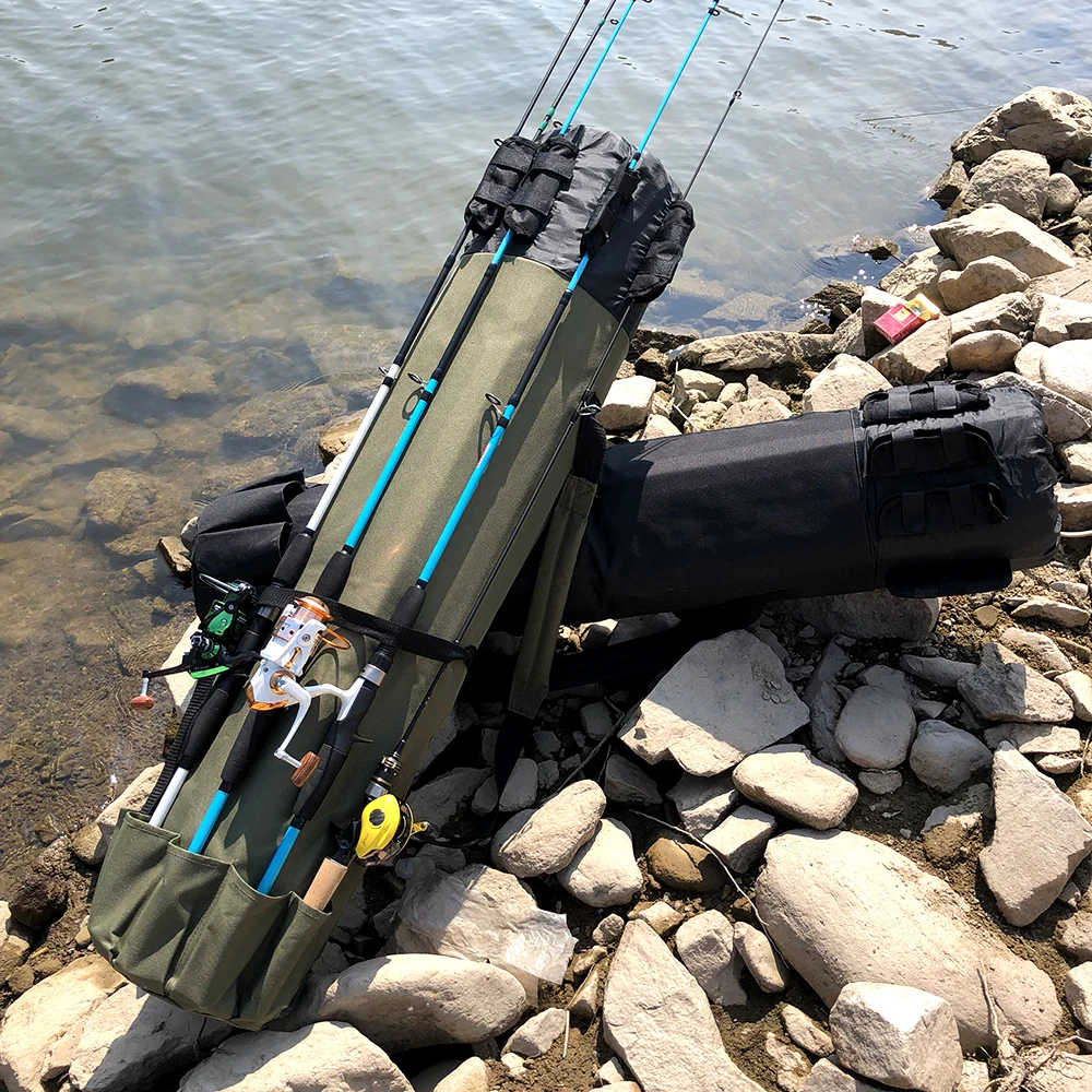 Fishing Rod Storage Bag Oxford Cloth Multifunctional Black / Green ...