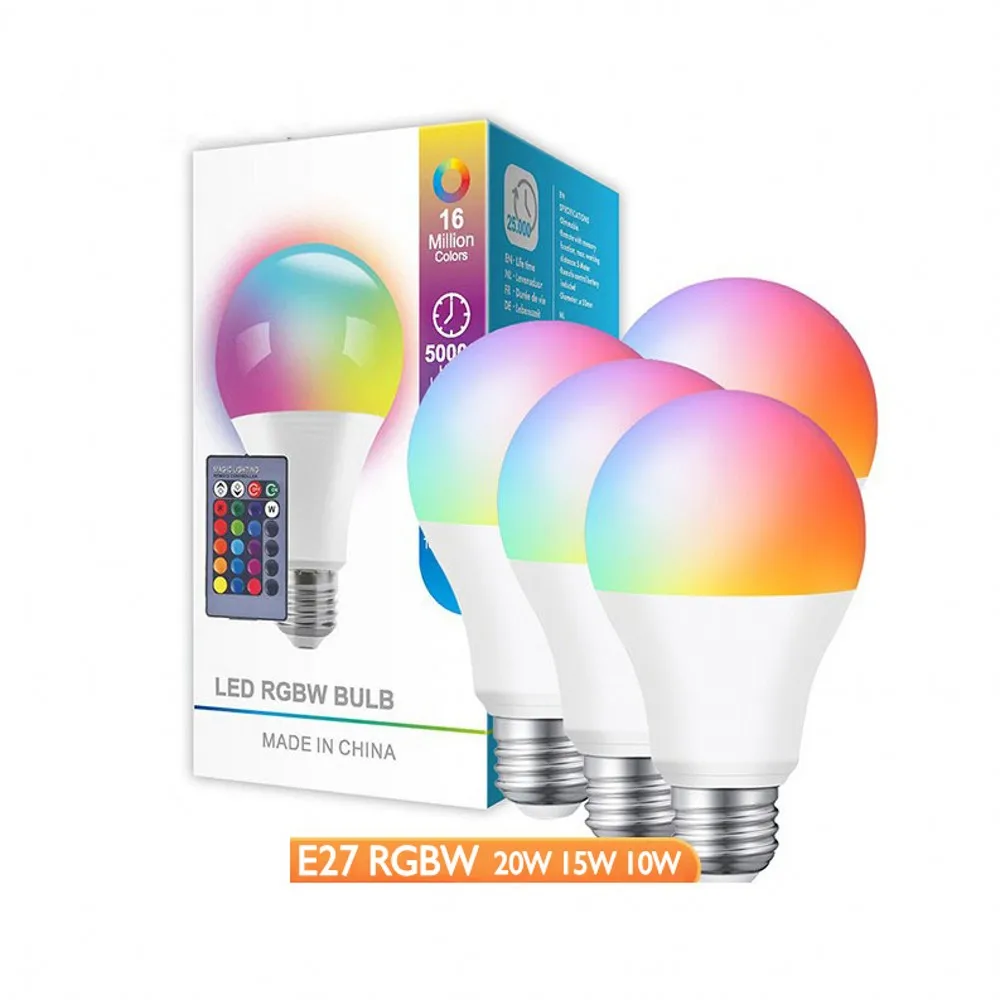 E27-RGB-20W-15W-10W-RGBW-LED-Light-LED-Bulb-Light-Lampada-Changeable ...